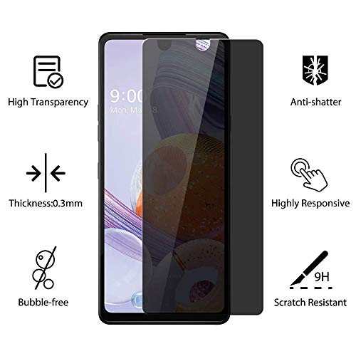 [2-Packs] GLBLAUCK Privacy Screen Protector for Moto G Stylus 2021 (Not for Moto G Stylus 2020), Anti-Spy 9H Hardness Tempered Glass Screen Protectors for Moto G Stylus 2021