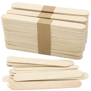 wisyok 120 pcs wood craft sticks 5.9 inch, ice cream sticks, karlash jumbo sticks, popsicle sticks, ideal for building model, kids handicraft, and creating craft projects