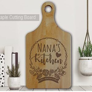 Bella Busta- Nana's Kitchen- Grandma's Kitchen-Christmas, Mother's Day gift for Grandmother-Cutting Wood Board-Engraved Natural Wood (Nana's Kitchen)