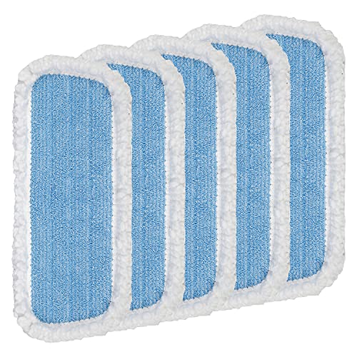 MEXERRIS Microfiber Spray Mop Pads Replacement Heads Washable Reusable Mop Refills for Wet Dry Mop Floor Cleaning Compatible with Bona Care System for Kitchen Home Commercial - Blue 5 Pack