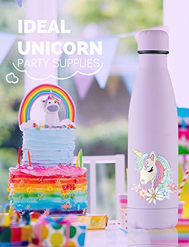 Onebttl Unicorn Gifts, Unicorn Party Supplies, Stainless Steel Water Bottle, Kids Water bottle 17oz/500ml Double Wall Vacuum Insulated Thermo Bottle PURPLE FLOWER