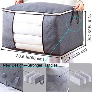 Vieshful 5 Pack 90L Clothes Storage Bags and 3 Pack 75L Underbed Containers，Large Capacity Clothing Organizers for Bedding Blanket Comforter Quilt