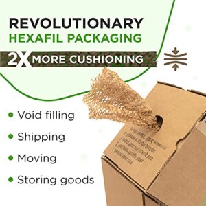 IDL Packaging HexaFil Honeycomb Packing Kraft Paper 15" x 1700' in Self-Dispensed Box - Patented Cushioning Box Filler for Void Filling, Moving, Shipping - Alternative to Bubble Plastic