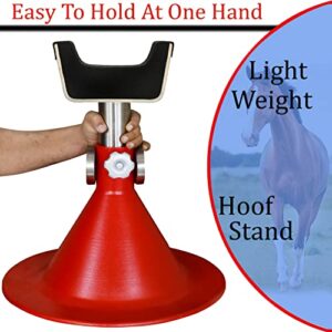 AAProTools Standard Horse Size Hoof Farrier Stand - Red + Hoof Knife