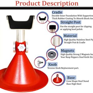 AAProTools Standard Horse Size Hoof Farrier Stand - Red + Hoof Knife