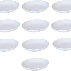 Melamine Plastic Soy Dipping Sauce Dishes, White, Small, Pack of 10, 3.5"