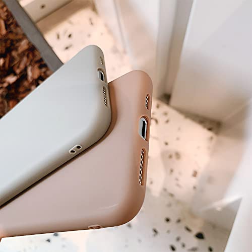 Ownest Compatible for iPhone Xs Max Case for Soft Liquid Silicone Gold Heart Pattern Slim Protective Shockproof Case for Women Girls for iPhone Xs Max Case-Brown