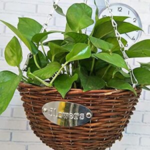 HUIKJI 2Pcs Hanging Basket Rattan Flower Pot,Garden Hanging Planter with Metal Chains for Indoor Outdoor Yard Wall Porch Restaurant Hotel Store Decoration European Style