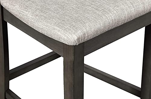 New Classic Furniture Gia Drop Leaf Counter Table with Two Chairs, 42-Inch, 42.25" Set, Grey