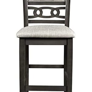 New Classic Furniture Gia Drop Leaf Counter Table with Two Chairs, 42-Inch, 42.25" Set, Grey