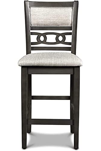 New Classic Furniture Gia Drop Leaf Counter Table with Two Chairs, 42-Inch, 42.25" Set, Grey