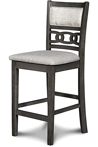 New Classic Furniture Gia Drop Leaf Counter Table with Two Chairs, 42-Inch, 42.25" Set, Grey