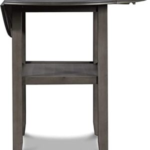 New Classic Furniture Gia Drop Leaf Counter Table with Two Chairs, 42-Inch, 42.25" Set, Grey