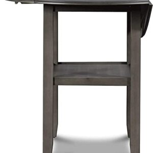 New Classic Furniture Gia Drop Leaf Counter Table with Two Chairs, 42-Inch, 42.25" Set, Grey