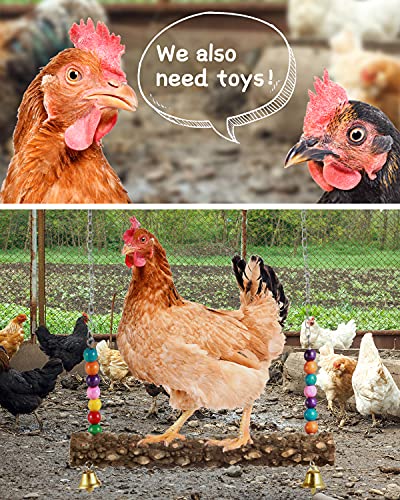 Woiworco 4 Packs Chicken Toys for Hens in Coop, Chicken Xylophone Toy with Mirror, Vegetable Hanging Feeder and Chicken Swing Toys Chicken Supplies Chicken Coop Accessories for Your Chicken Gift