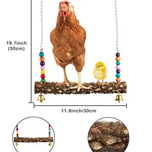 Woiworco 4 Packs Chicken Toys for Hens in Coop, Chicken Xylophone Toy with Mirror, Vegetable Hanging Feeder and Chicken Swing Toys Chicken Supplies Chicken Coop Accessories for Your Chicken Gift