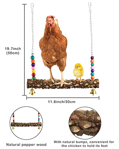 Woiworco 4 Packs Chicken Toys for Hens in Coop, Chicken Xylophone Toy with Mirror, Vegetable Hanging Feeder and Chicken Swing Toys Chicken Supplies Chicken Coop Accessories for Your Chicken Gift