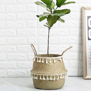 UXZDX Handmade Bamboo Storage Basket, Wicker Basket, Garden Flower Pot, Laundry Basket, Container Storage Basket