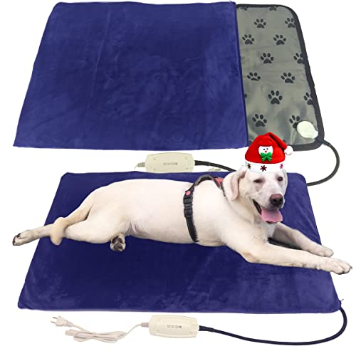 Pet Heating pad for Large Dog cat Heated Bed Dog Heating pad 34" x 21" with Soft Washable Cover Electric Heating pad Keep Pets Warmer Water Resistant Chew Resistant Cord