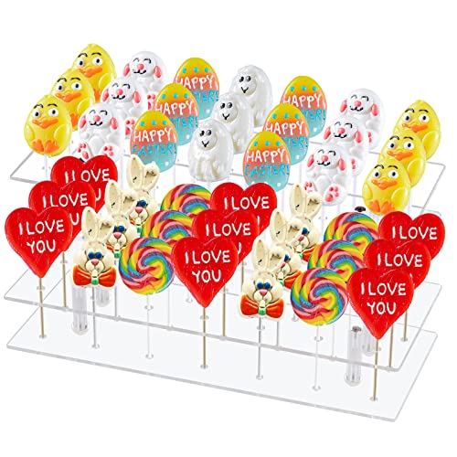 Cake Pop Stand, 2 Packs 21 Hole Clear Acrylic Cake Pop Stands Display for Weddings Baby Showers Birthday Parties Anniversaries Halloween Candy Decorative