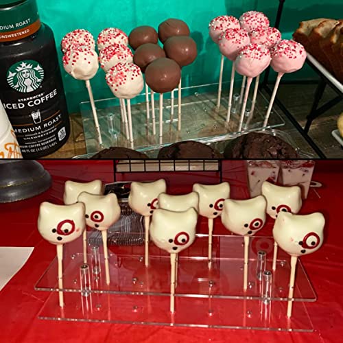 Cake Pop Stand, 2 Packs 21 Hole Clear Acrylic Cake Pop Stands Display for Weddings Baby Showers Birthday Parties Anniversaries Halloween Candy Decorative