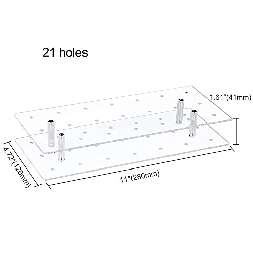 Cake Pop Stand, 2 Packs 21 Hole Clear Acrylic Cake Pop Stands Display for Weddings Baby Showers Birthday Parties Anniversaries Halloween Candy Decorative