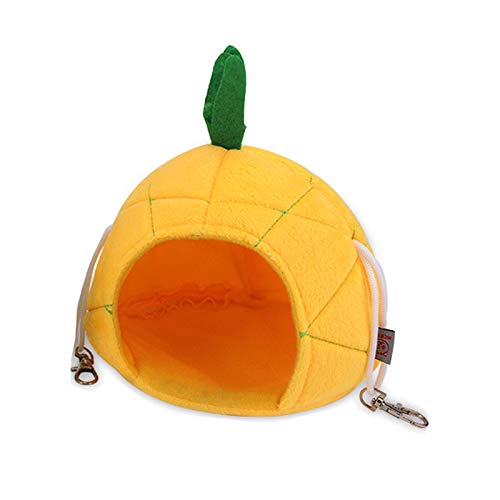 Jalin Hamster Cartoon Fruit Pineapple Nest Small Pet Frog Nest Guinea Pig Winter Warm Hut Can Hang Bedroom (Yellow Pineapple)