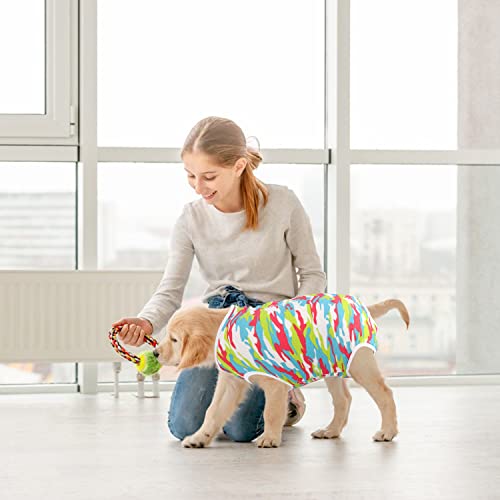 Etdane Dog Diapers Sanitary Panties Physiological Period Shirts Surgical Recovery Suits for Male and Female Dogs Camo/XS