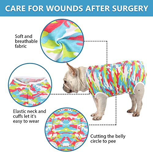 Etdane Dog Diapers Sanitary Panties Physiological Period Shirts Surgical Recovery Suits for Male and Female Dogs Camo/XS