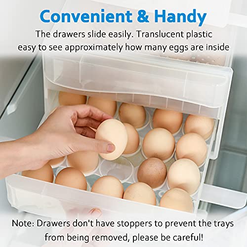 Egg Holder for Refrigerator, THIPOTEN 60 Grid Eggs Storage Container for Refrigerator, Perfect Household Egg Organizer for a Hobby Farm