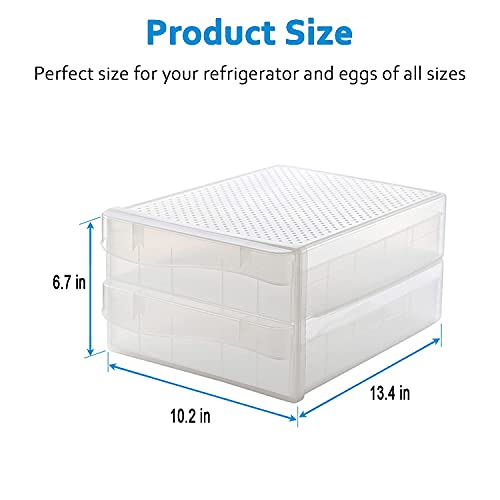 Egg Holder for Refrigerator, THIPOTEN 60 Grid Eggs Storage Container for Refrigerator, Perfect Household Egg Organizer for a Hobby Farm