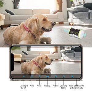 LINKSUS Smart Pet Camera,1080P HD Pet Camera with 2-Way Audio and Night Vision,Home Security APP Remote Control with Treat Tossing,Automatic & Interactive Toys for Dogs and Cats(2,4G WiFi)