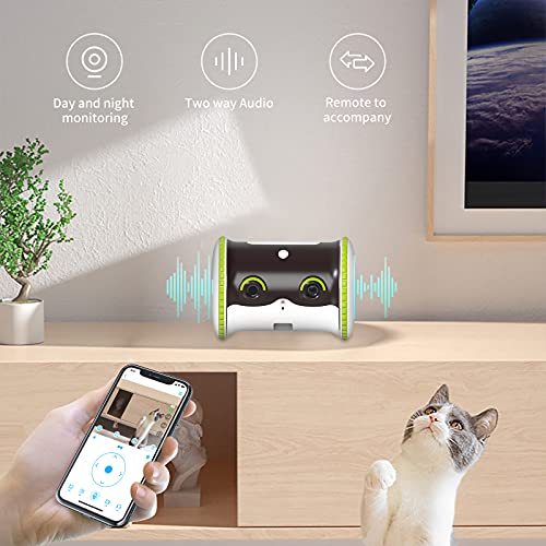 LINKSUS Smart Pet Camera,1080P HD Pet Camera with 2-Way Audio and Night Vision,Home Security APP Remote Control with Treat Tossing,Automatic & Interactive Toys for Dogs and Cats(2,4G WiFi)