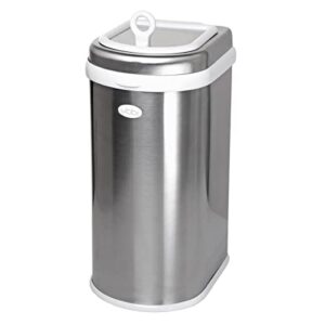 ubbi pet waste pail, cat litter disposal system, odor locking, chrome