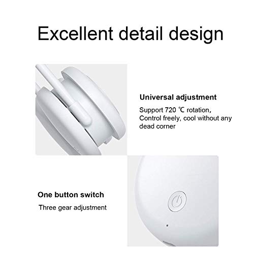 INNOLIFER Neck fan Portable Leafless USB charging personal fan with Universal Swivel Hose 3-level Air Flow 720°up and down Left and Right Adjustable Wind Easy Folding and Free Storage