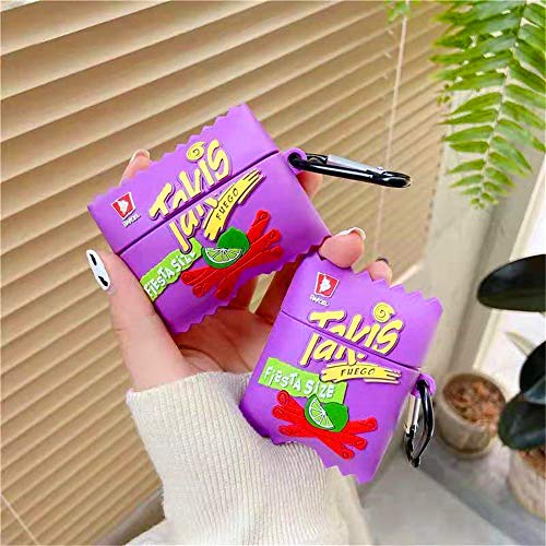 Airpods 2/1 Cute Candy Box, Fashionable Candy Food Series. The Cute 3D Unique Design for Airpods 1/2 is The Best Gift for Boys, Girls, and Men. Airpod case (Takis Purple)