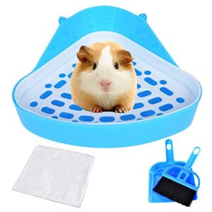 pinvnby guinea pig litter box triangle potty trainer corner chinchilla litter tray hamster plastic corner toilet box for bunny ferret small animal