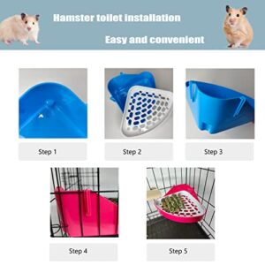 PINVNBY Guinea Pig Litter Box Triangle Potty Trainer Corner Chinchilla Litter Tray Hamster Plastic Corner Toilet Box for Bunny Ferret Small Animal