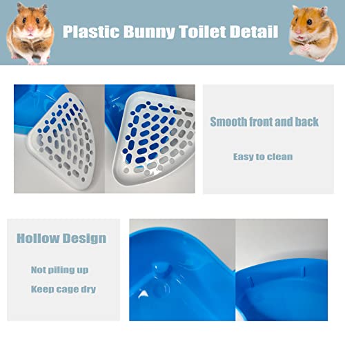 PINVNBY Guinea Pig Litter Box Triangle Potty Trainer Corner Chinchilla Litter Tray Hamster Plastic Corner Toilet Box for Bunny Ferret Small Animal