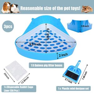 PINVNBY Guinea Pig Litter Box Triangle Potty Trainer Corner Chinchilla Litter Tray Hamster Plastic Corner Toilet Box for Bunny Ferret Small Animal