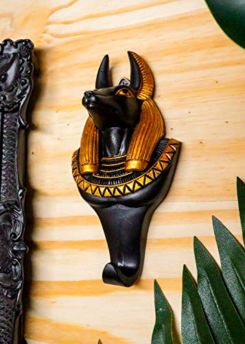 Ebros Egyptian Jackal Dog Headed Anubis God of The Dead Wall Hanger Hook Decor Accent Hangers for Coats Hats Leashes Backpacks Keys Decorative Organizer On Mudroom Main Entrance