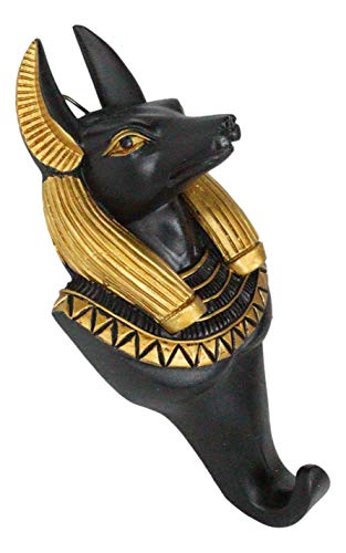 Ebros Egyptian Jackal Dog Headed Anubis God of The Dead Wall Hanger Hook Decor Accent Hangers for Coats Hats Leashes Backpacks Keys Decorative Organizer On Mudroom Main Entrance