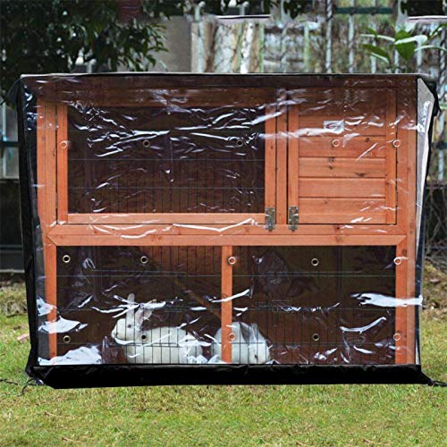 Rabbit Hutch Rabbit Cage Cover - Indoor Outdoor Rabbit Hutch Cover, Dust-Proof Cover Accessory for Poultry Cage(Black)