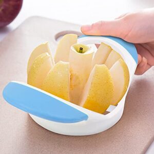 KUFUNG Apple Corer Slicer, Stainless Steel Blades Apple Cutter, Sharp Apple Peeler, Pitter, Divider (L, Blue)