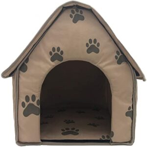 foldable small footprint pet bed weatherproof, portable dog house indoor, pet shelter suitable for small to medium sized dogs and cats