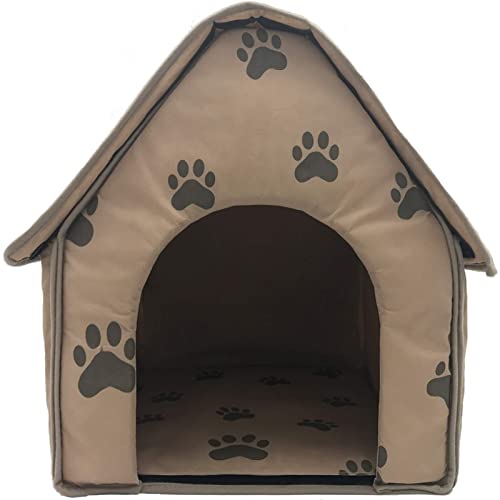 Foldable Small Footprint Pet Bed Weatherproof, Portable Dog House Indoor, Pet Shelter Suitable for Small to Medium Sized Dogs and Cats