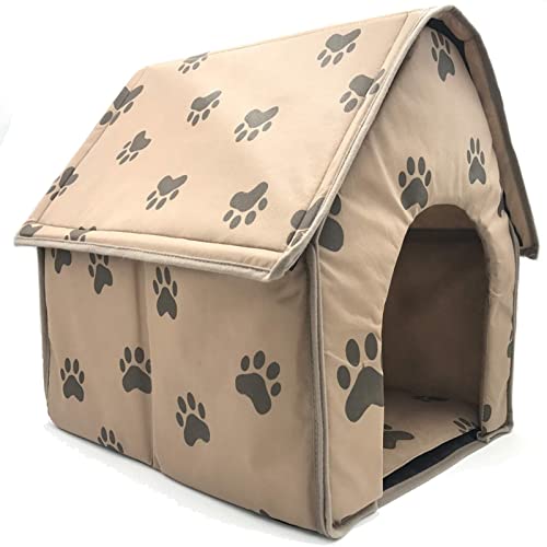 Foldable Small Footprint Pet Bed Weatherproof, Portable Dog House Indoor, Pet Shelter Suitable for Small to Medium Sized Dogs and Cats