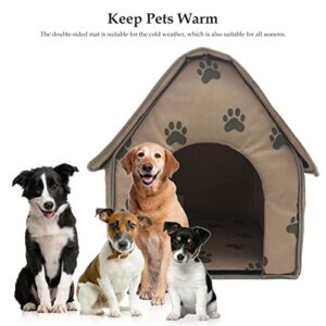 Foldable Small Footprint Pet Bed Weatherproof, Portable Dog House Indoor, Pet Shelter Suitable for Small to Medium Sized Dogs and Cats