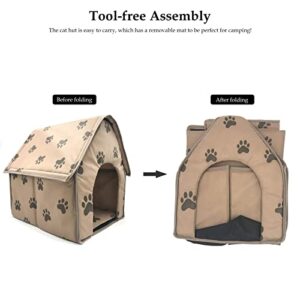 Foldable Small Footprint Pet Bed Weatherproof, Portable Dog House Indoor, Pet Shelter Suitable for Small to Medium Sized Dogs and Cats