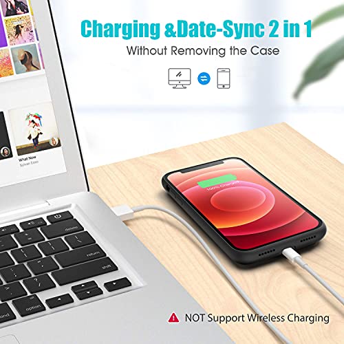 Battery Case for iPhone 12/12 Pro,[6800mAh] Protective Portable Charging Case Rechargeable Charger Case Extended Battery Pack for Apple iPhone 12/12 Pro (6.1inch)